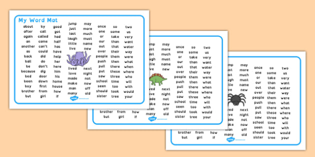 My Word Mat KS1 Dyslexia - ks1 word mat, ks1 dyslexia word mat