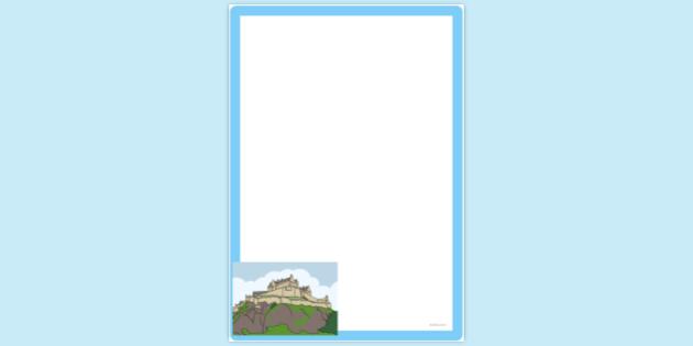 Edinburgh Castle Page Border | Page Borders | Twinkl