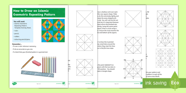 How To Draw An Islamic Geometric Repeating Pattern Step by Step Instructions