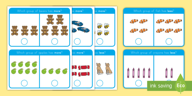 More or Less Clip Cards (teacher made)