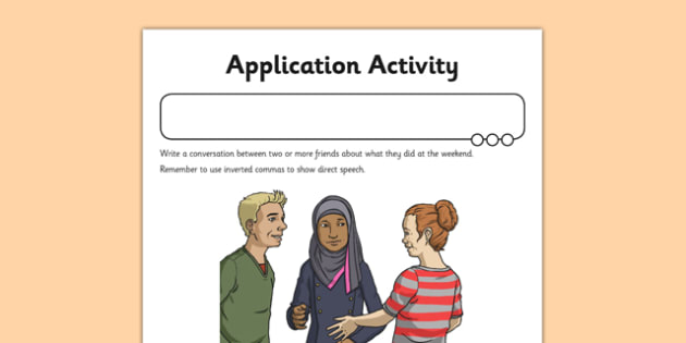 Inverted Commas Application Worksheet / Worksheet