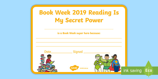 Book Week 2019 Certificates (teacher made)