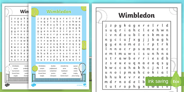 KS2 Wimbledon Word Search