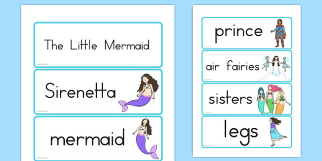 The Little Mermaid Word Cards (teacher made)