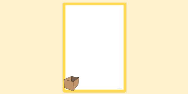 FREE! - Simple Blank Cardboard Box No Lid Page Border | Twinkl