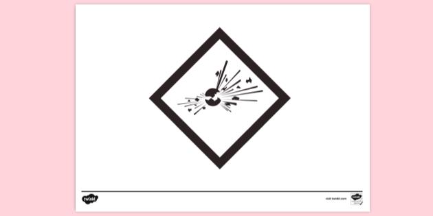 FREE! - Explosive Hazard Sign Colouring Sheet | Colouring Sheets