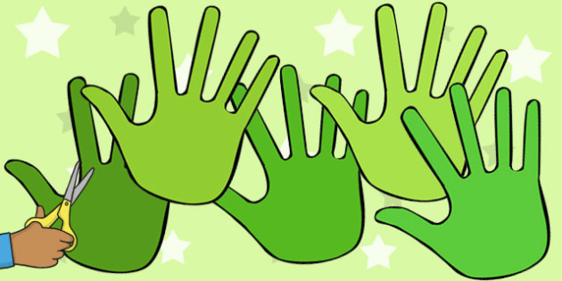 👉 A4 Green Handprints (teacher made)