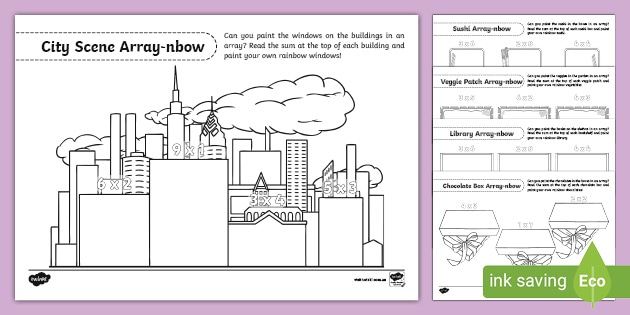 Array-nbows Art Activity Mathematics multiplication arrays