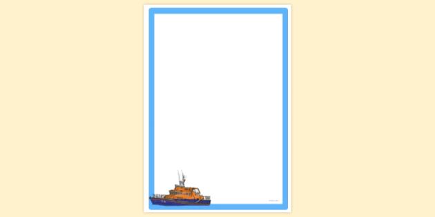 FREE! - Lifeboat Page Border | Page Borders | Twinkl Resources