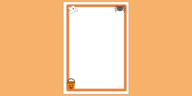FREE! - Simple Blank Cute Halloween Page Border | Twinkl