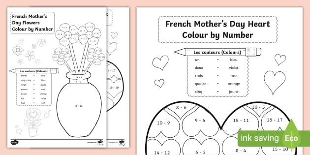 👉 French: Colour by Number Mother's Day - KS2