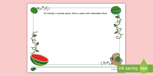 FREE! - Watermelon Drawing Prompt (teacher made)