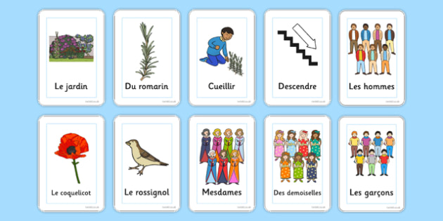 Flashcards Gentil Coquelicot French (creat de profesori)