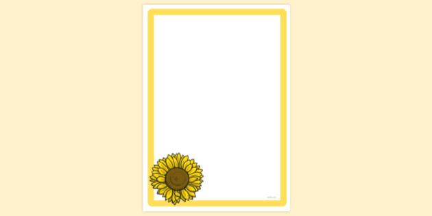 FREE! - Sunflower Page Border | Page Borders | Twinkl