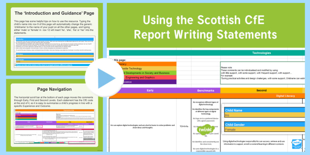 CfE Scottish Report Statements PowerPoint Guide