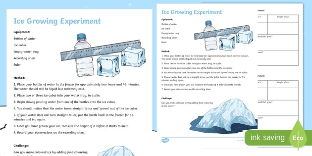 Winter Ice Growing Science Experiment