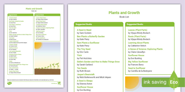 Books about Plants and Growth - EYFS Resources