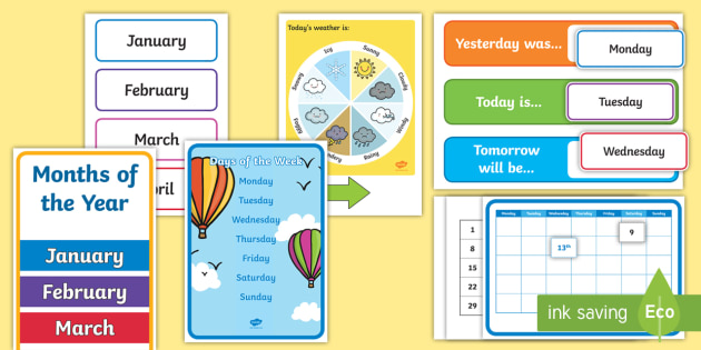 Ready Made Days of the Week Calendar Display Pack