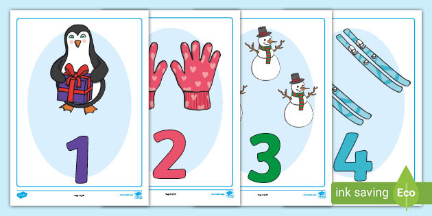 Winter Themed Number Posters (1-20)