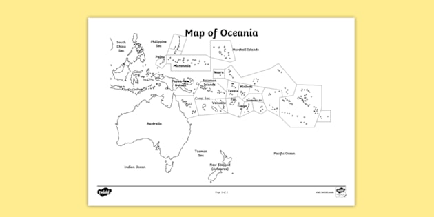 Blank Oceania Map