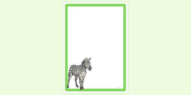 FREE! - Simple Blank Zebra Page Border | Page Borders | Twinkl
