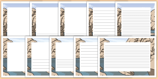 Rock Pool Landscape Page Borders- Landscape Page Borders