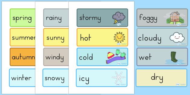 Weather and Seasons Day Calendar - weather, seasons, calender