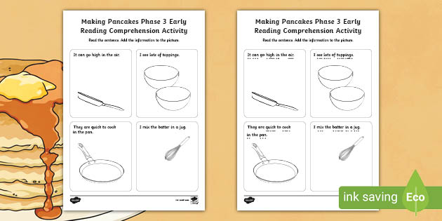 Making Pancakes Phase 3 Early Reading Comprehension Activity