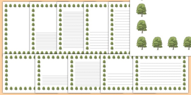 Ash Tree Themed Page Borders