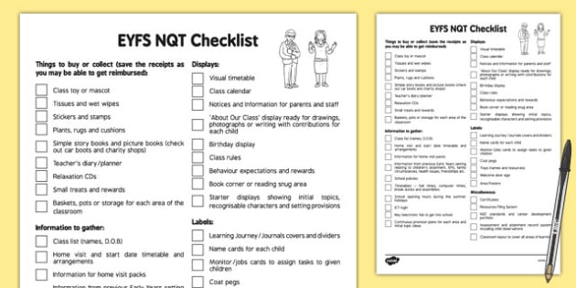 EYFS NQT Checklist (teacher made)