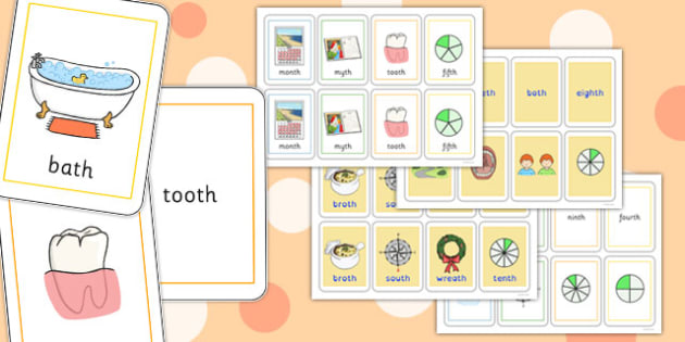 Final Voiceless 'th' Sound Playing Cards (teacher made)