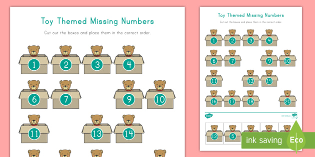 Missing Numbers of Toys Activity Sheet - Math Worksheet / Activity Sheet