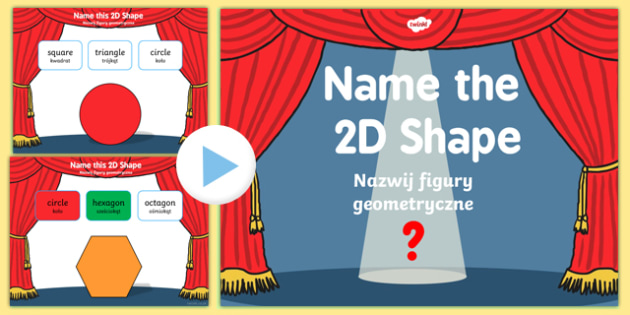 Name the 2D Shape KS1 PowerPoint Quiz English/Polish