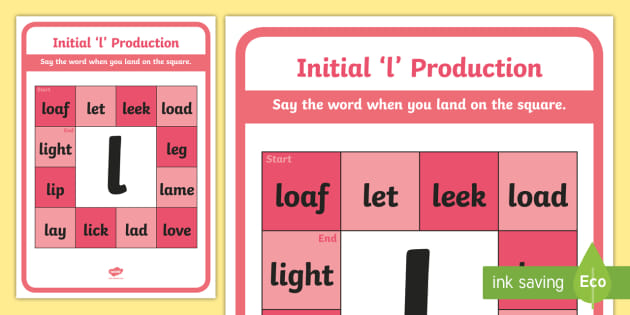 Initial 'L' Production Game (teacher made)