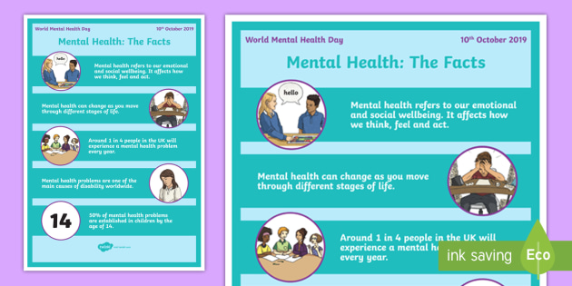 Mental Health Poster - Statistics display - KS1/2