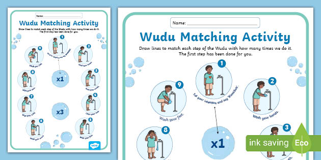 Performing Wudu Matching Activity (Boy)