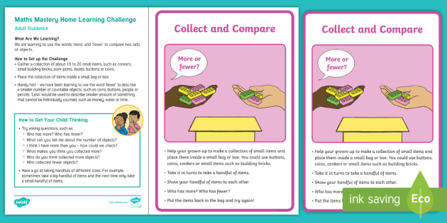 EYFS Maths Mastery Comparing Quantities Home Learning Challenge ... EYFS Maths Mastery Comparing Quantities Home Learning Challenge ...