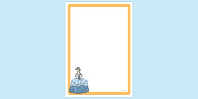 FREE! - Illustrated Queen Marie Antoinette Page Border | Twinkl