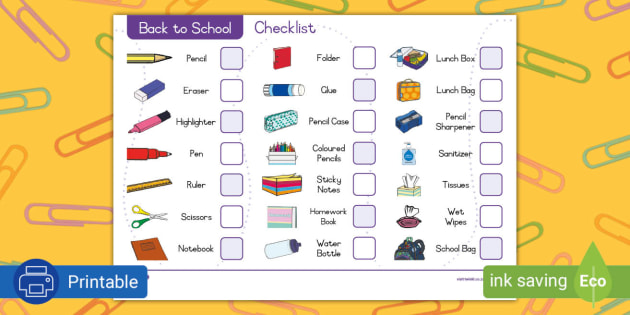 Back To School Checklists | twinkl.com.au
