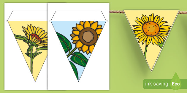 Sunflower Theme Display Bunting For Decoration