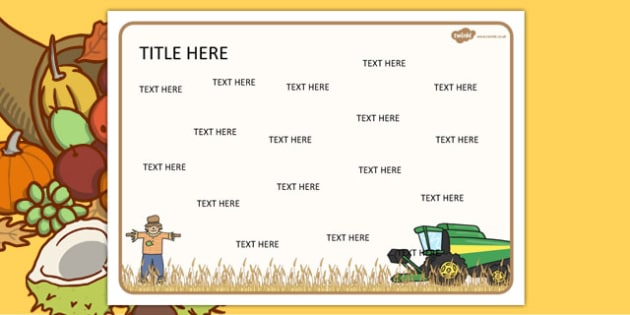 Harvest Harvest Themed Editable Word Mat (teacher made)
