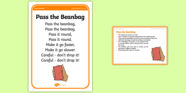 Foundation PE (Reception) Pass the Beanbag Warm-Up Activity Card