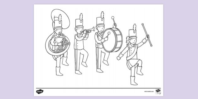 FREE! - Marching Band Colouring Sheet | Colouring Sheets
