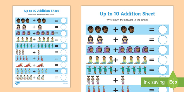 My Family Up to 10 Addition Sheet (teacher made)