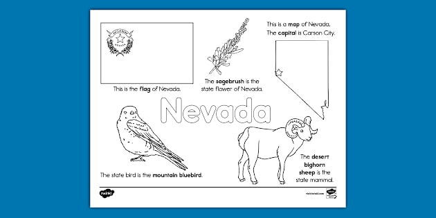 nevada state flag coloring page