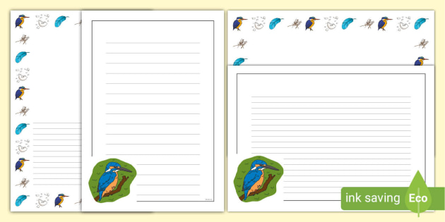 Kingfisher Page Borders (teacher made) - Twinkl