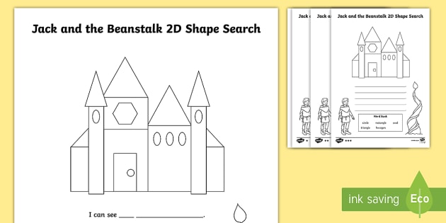 Jack and the Beanstalk 2D Shape Search Worksheet / Worksheets