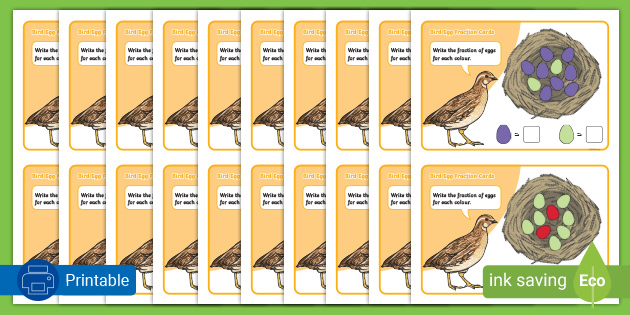 Bird Egg Fractions Challenge Cards | Intermediate Phase