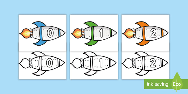Calendar Numbers on Rockets (teacher made)