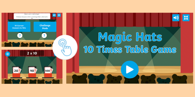 Magic Hats: Interactive 10 Times Table Game | Twinkl Go!